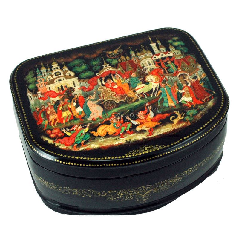 Russian Palekh lacquer box The Golden Cockerel - Russian Art Store